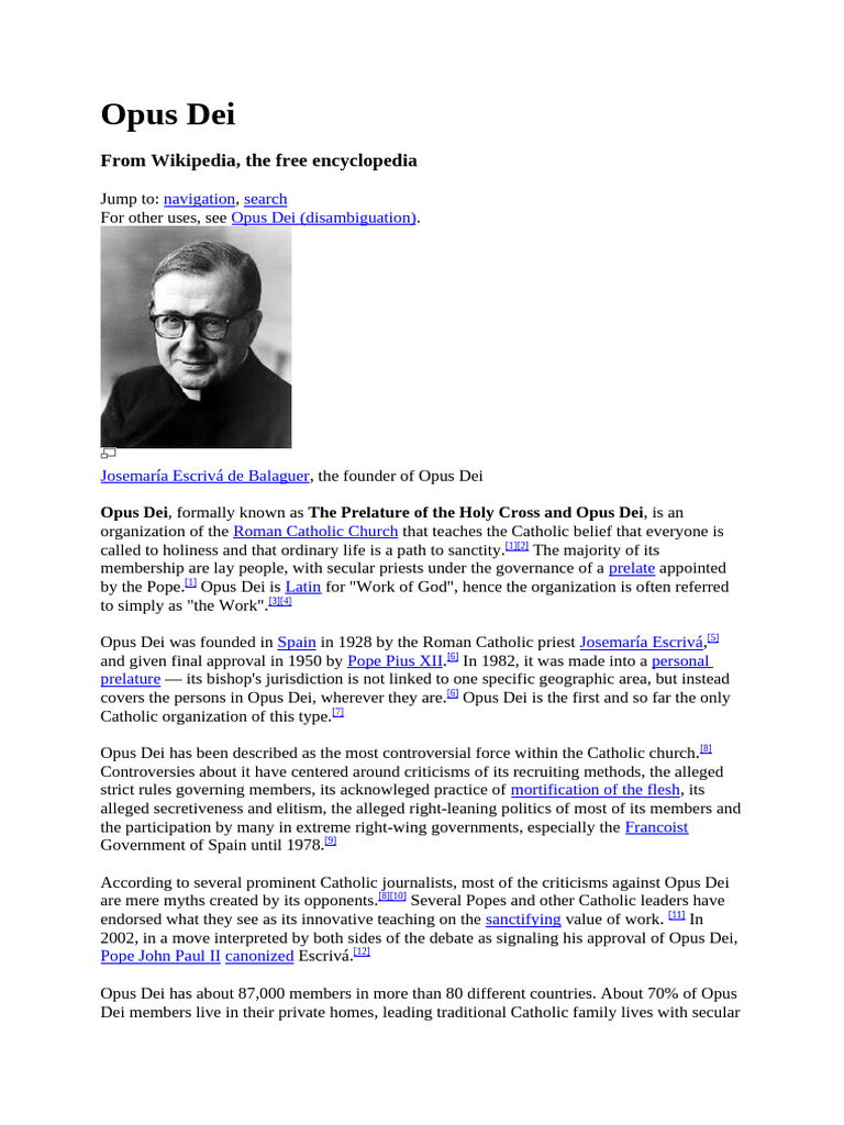 Opus Dei | PDF | Catholic Church