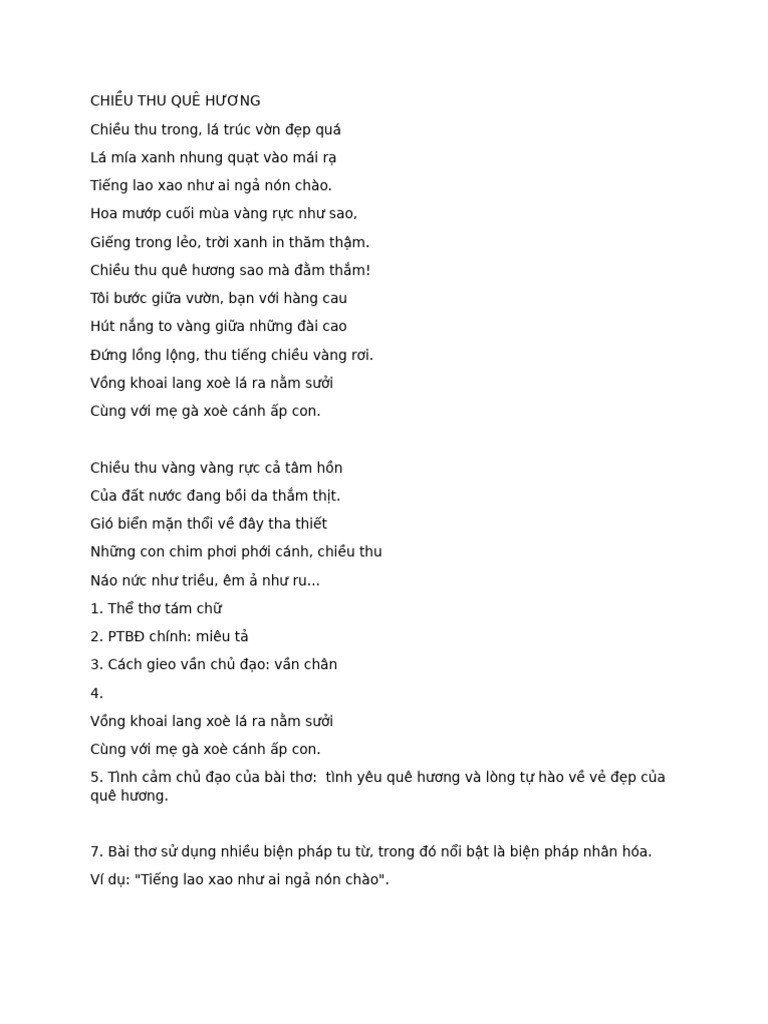 CHIỀU THU QUÊ HƯƠNG dang soan | PDF