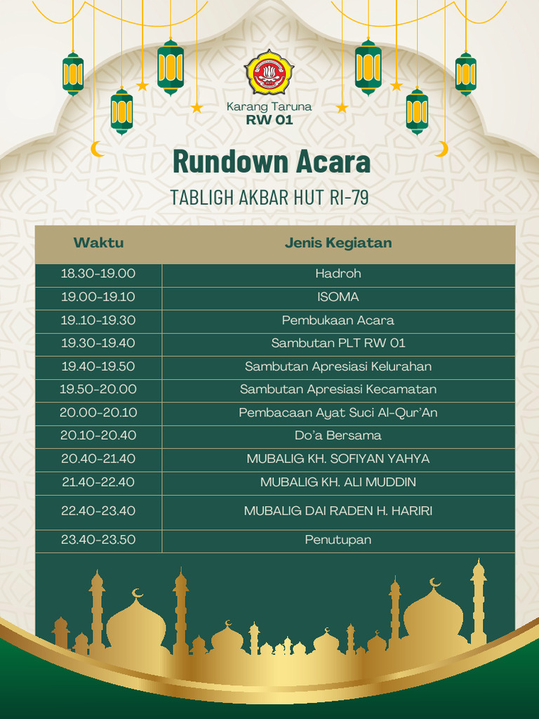Rundown Acara Tabligh Akbar | PDF