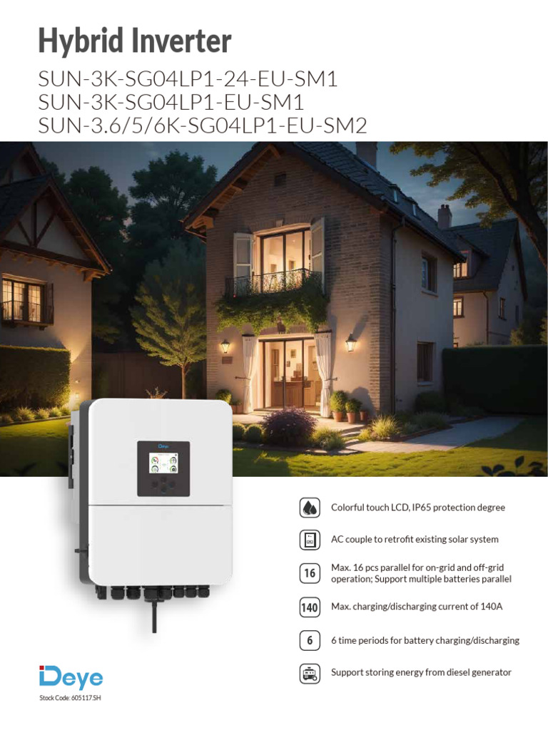 Deye Hybrid Inverter Specifications | PDF | Electrical Engineering ...