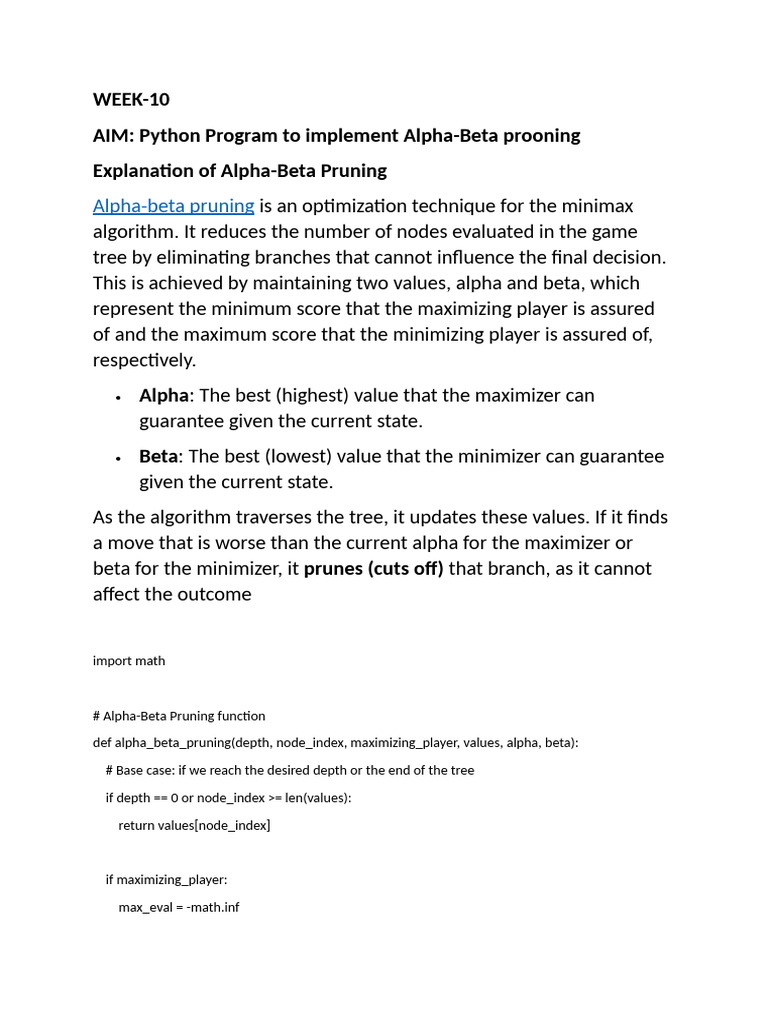 Alpha Beta | PDF | Mathematical Optimization | Computer Programming