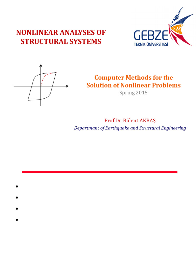 Nonlinear Analyses of Structural Systems: Computer Methods For The ...