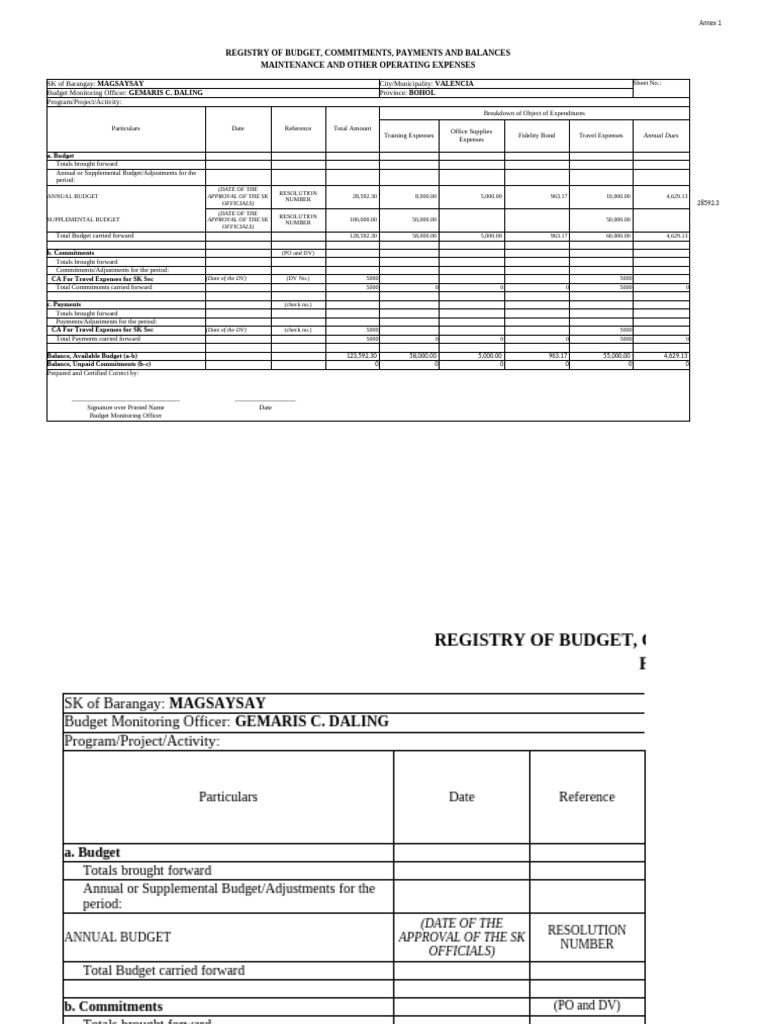 Annex 1 - RBCPB-MOOE | PDF | Budget