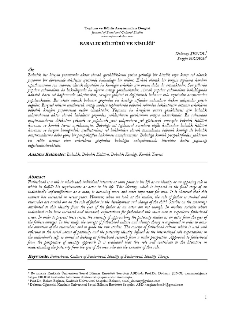 Babalik Kulturu Ve Kimligi The Culture A | PDF
