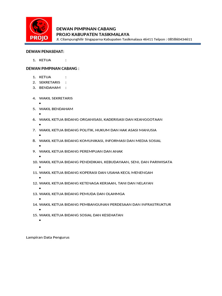 Format Struktur Projo | PDF