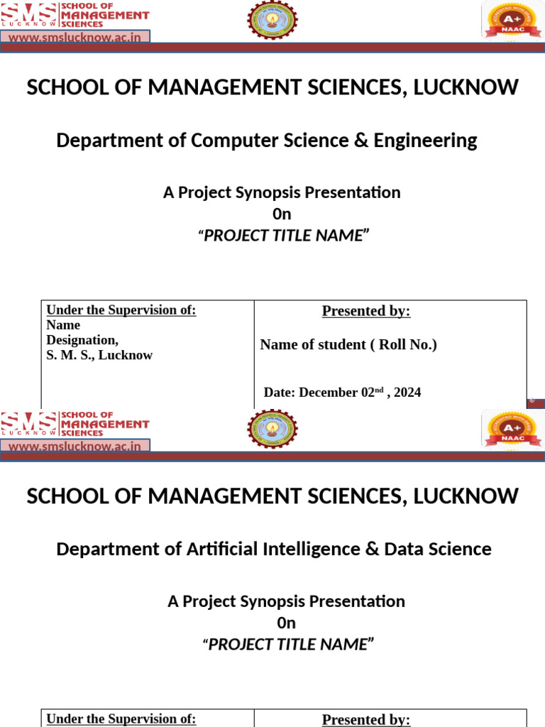Synopsis PPT Format | PDF