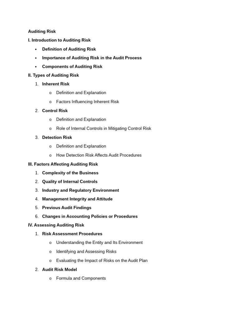 Audit Risk Detailed | PDF | Audit | Internal Control