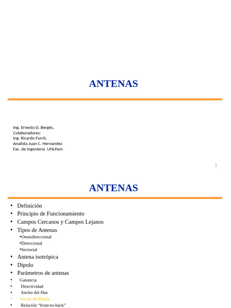 Clase 2 Antenas | PDF | Antena (Radio) | Radiación electromagnética