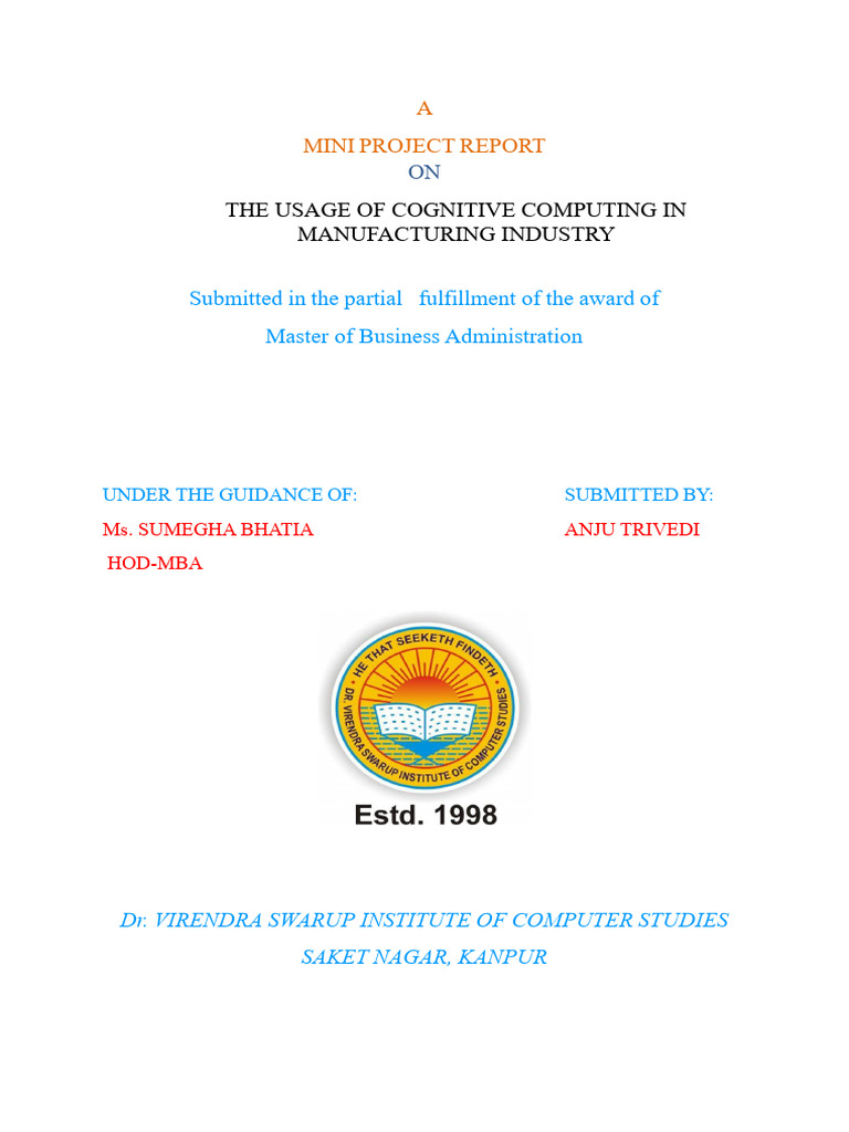 Mini Project | PDF | Internet Of Things | Artificial Intelligence