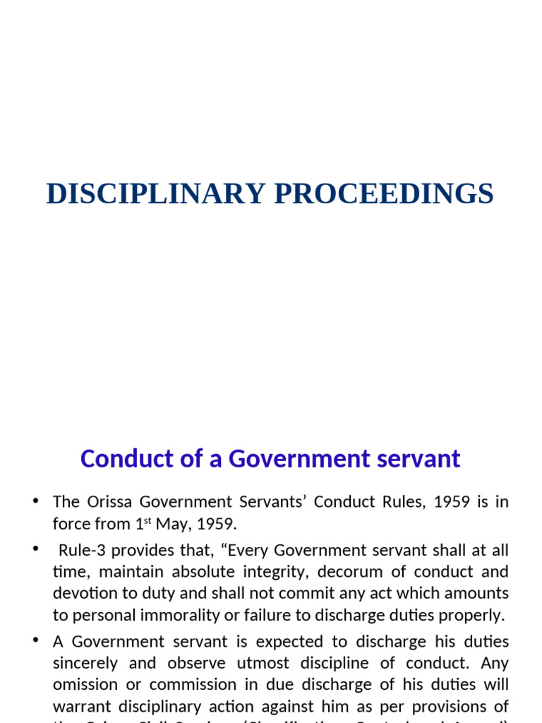 Disciplinary Proceedings for Govt. Servants | PDF | Appeal | Common Law
