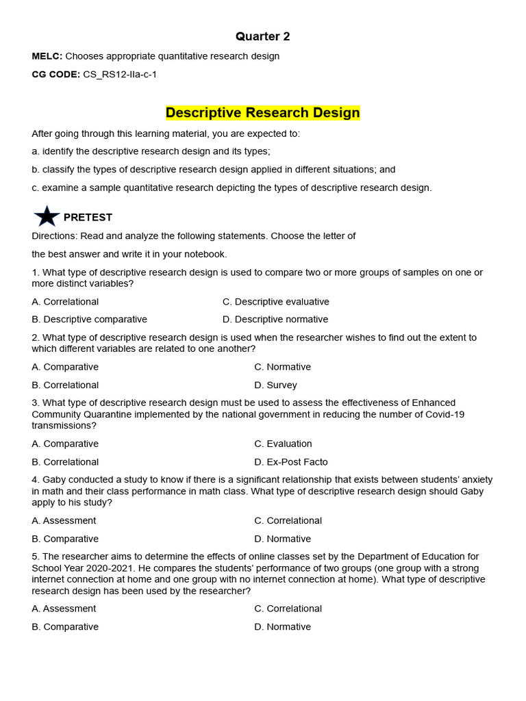 Descriptive Research Design | PDF | Survey Methodology | Statistics