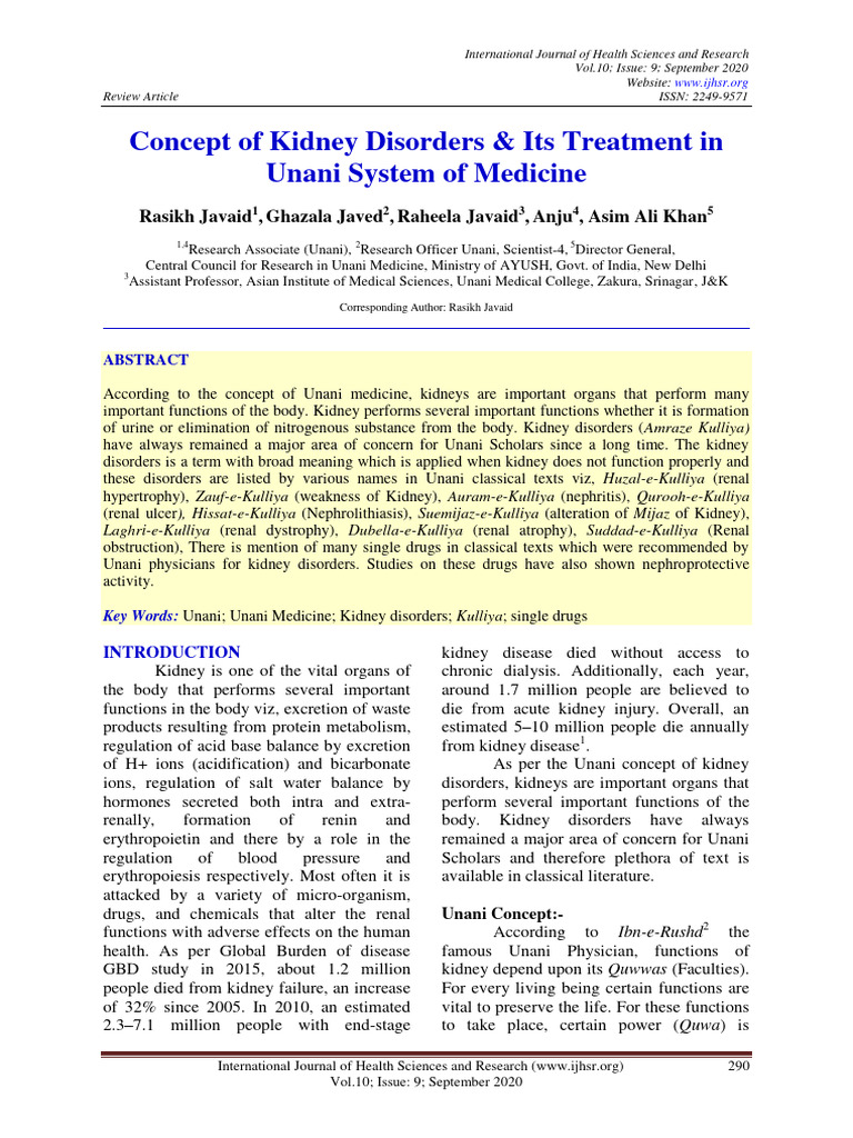 Concept of Kidney Disorders and Its Trea | PDF | Kidney | Medical ...