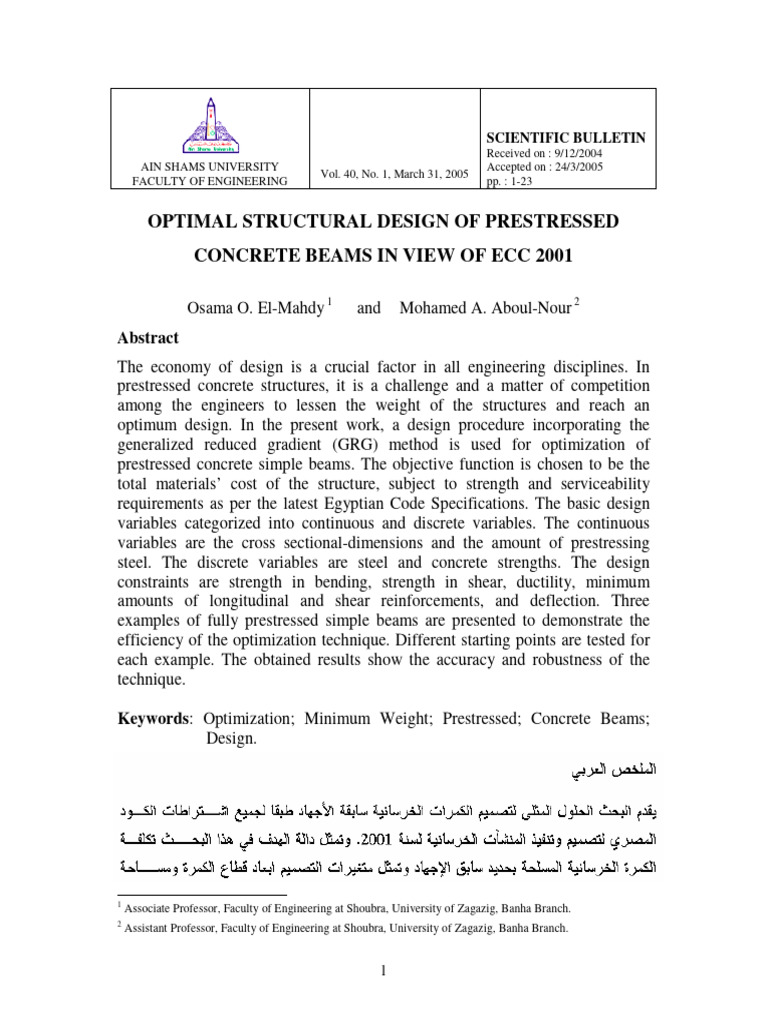 Optimal Structural Design | PDF | Mathematical Optimization | Beam ...