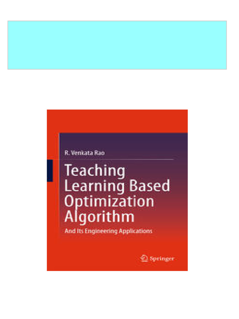 Teaching Learning Based Optimization Algorithm And Its Engineering 5155