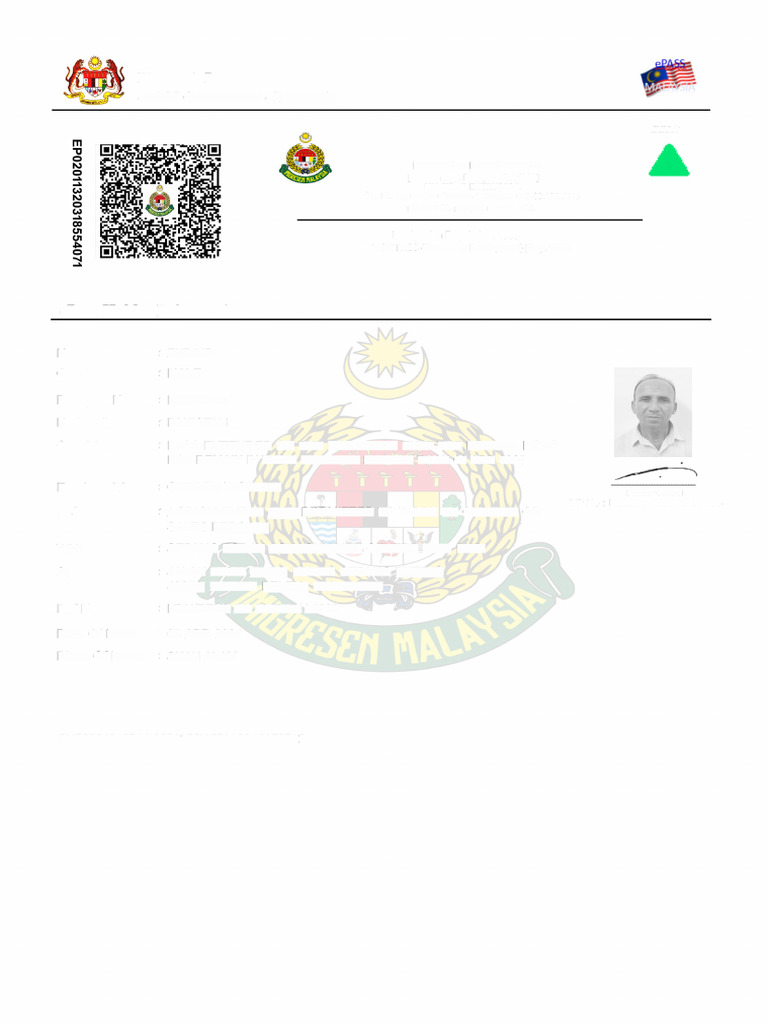 Malaysia ePASS Holder Information | PDF