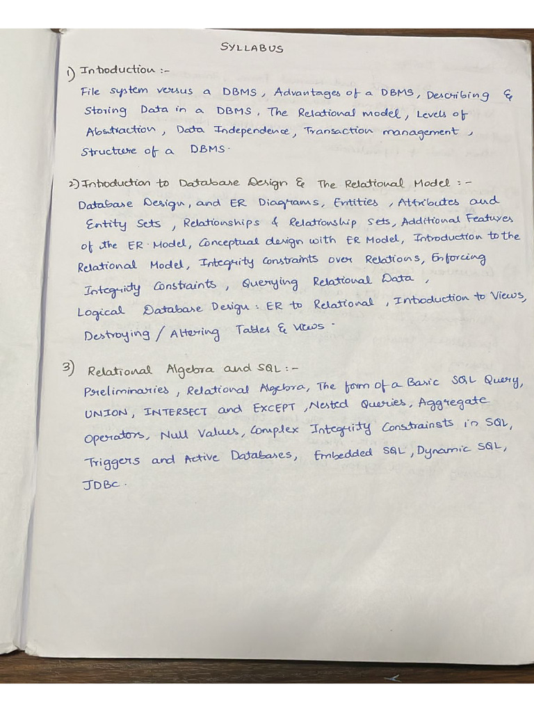 DBMS CH (1-7) Full Notes | PDF