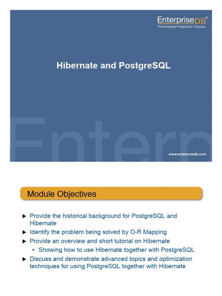 Postgre SQLHibernate Module | PDF | Postgre Sql | Databases Postgre SQLHibernate Module | PDF | Postgre Sql | Databases