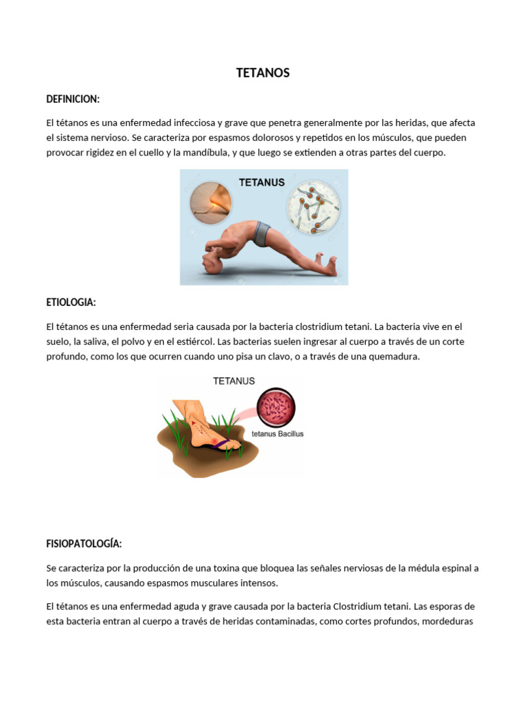 Prevención y Tratamiento del Tétanos | PDF | Medicina CLINICA ...