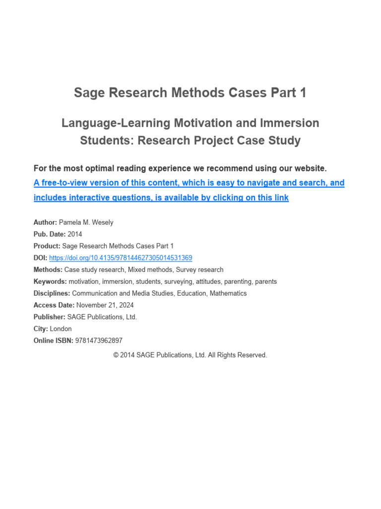 YDghjM Language Learning Motivation and Immersion Students Research Project | PDF | Qualitative ...