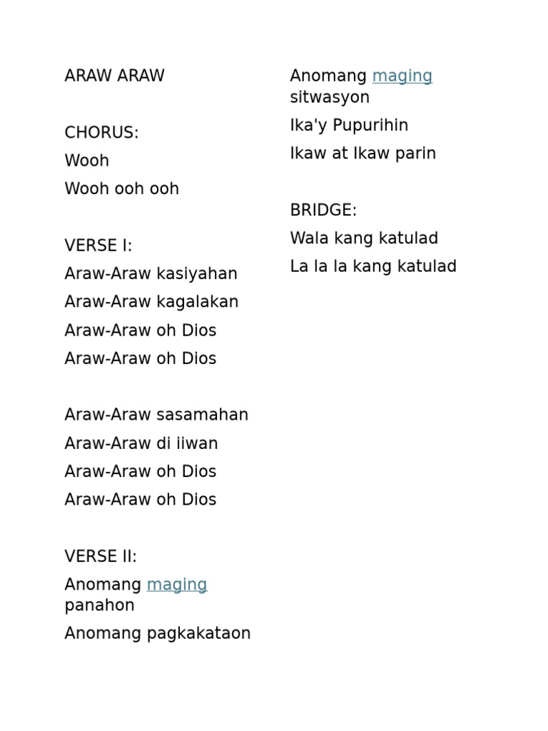 Araw Araw | PDF