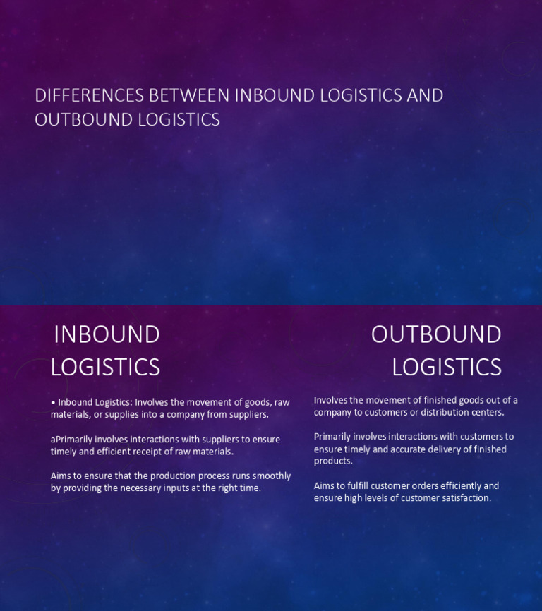 Difference BW Inbound and Outbound Logistics | PDF