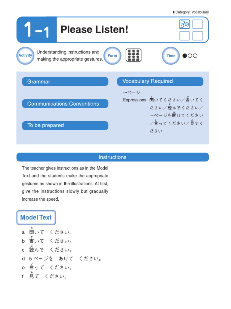Activity Book On Elementary Japanese For Teachers (Compiled by The ...