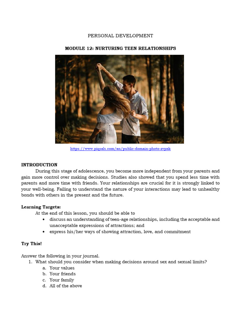 Core Perdev Module 12 | PDF | Adolescence | Infidelity