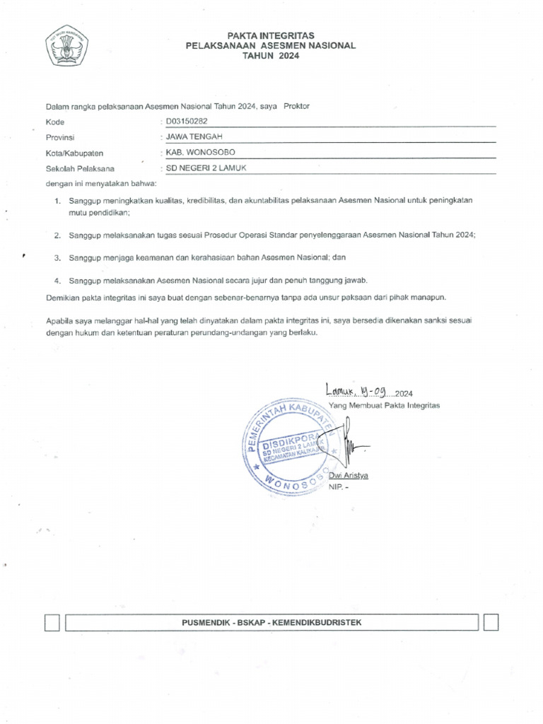 Fakta Integritas Proktor | PDF