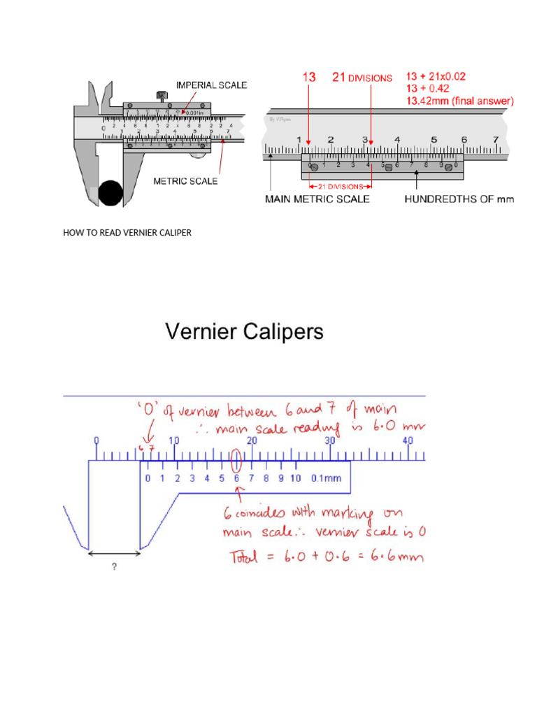 Read Vernier Caliper N Micrometer | PDF