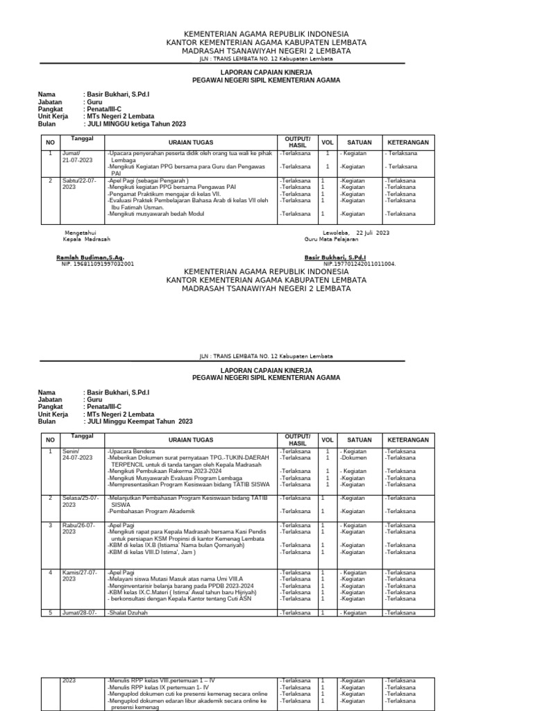 LCK Juli 2023-2024. | PDF