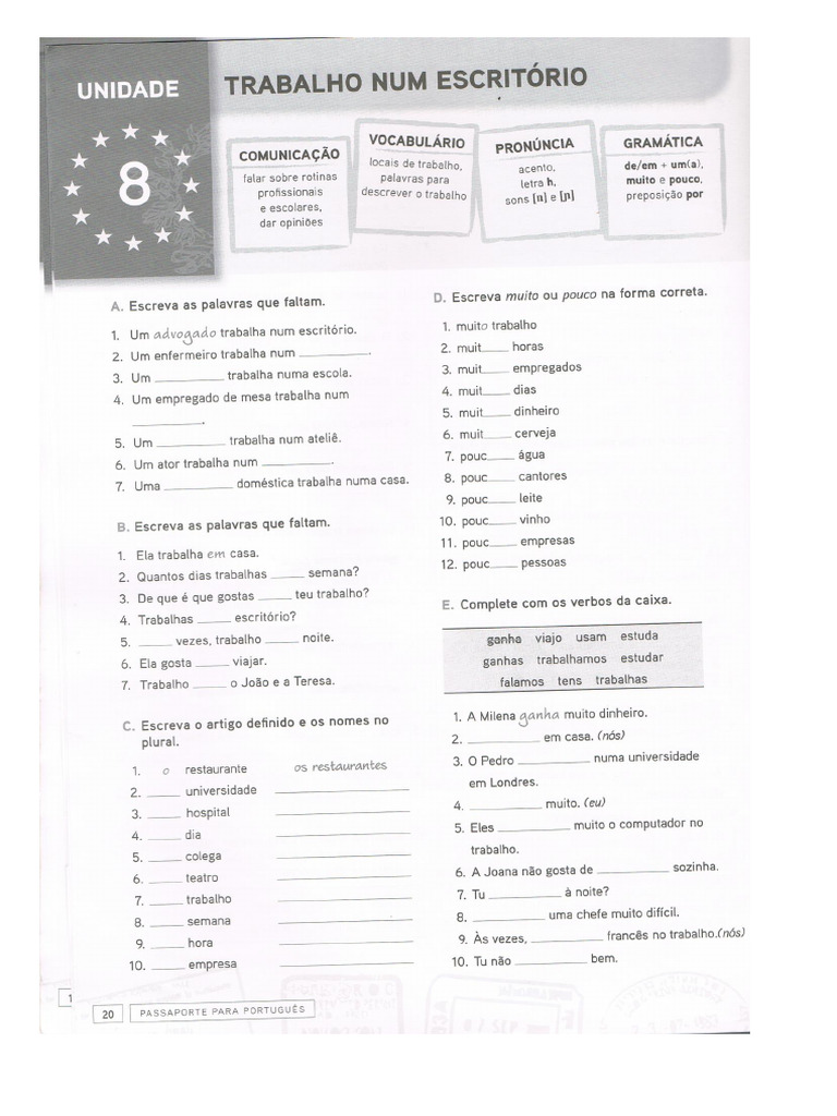 CAP 8 Workbook | PDF