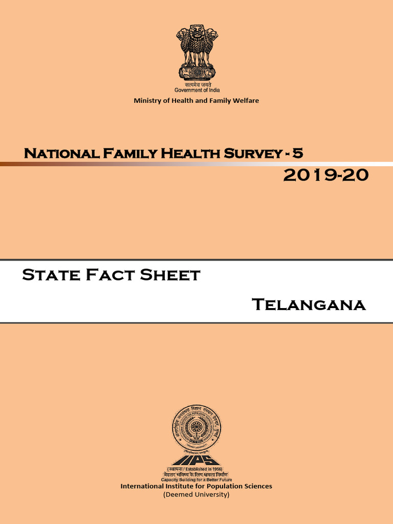 NFHS-5 Telangana State Fact Sheet | PDF | Blood Pressure | Family Planning
