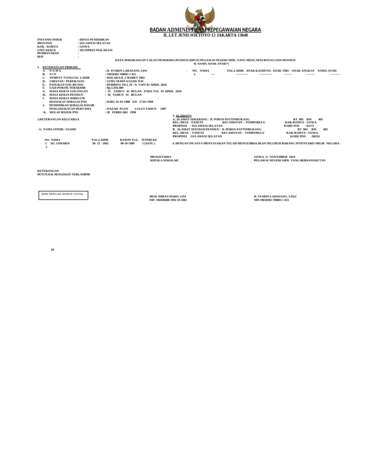 Format DPCP Tahun H Yusrin | PDF