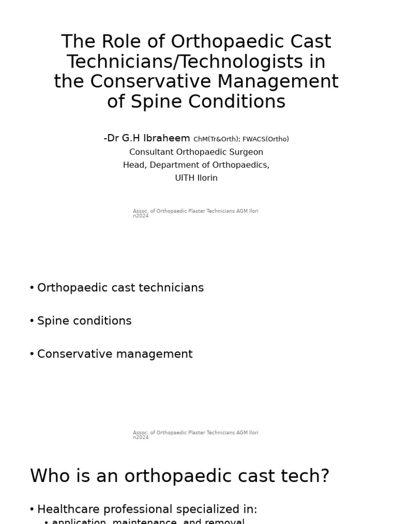 The Role of Orthopaedic Cast Technic | PDF | Orthopedic Surgery | Scoliosis