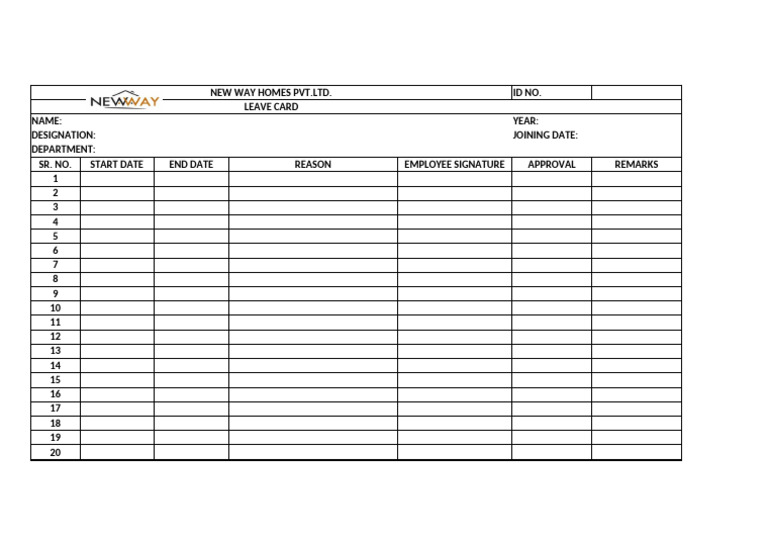 NWHPL Leave Form | PDF