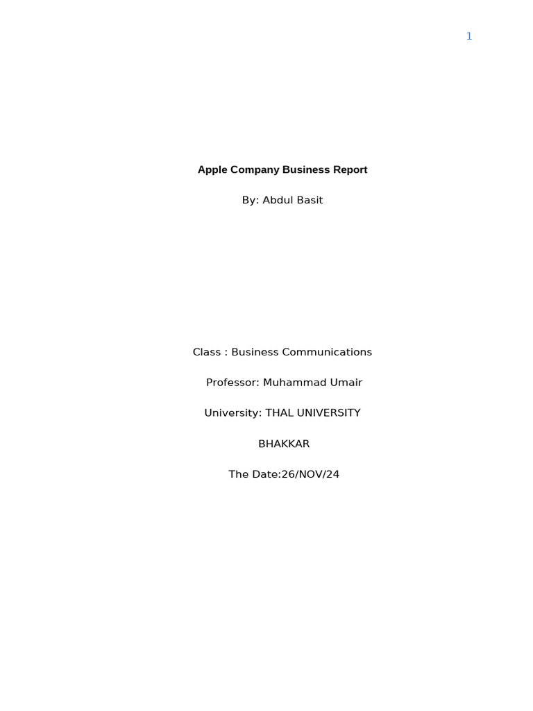 Apple Company Business Report | PDF | Apple Inc. | Smartphone