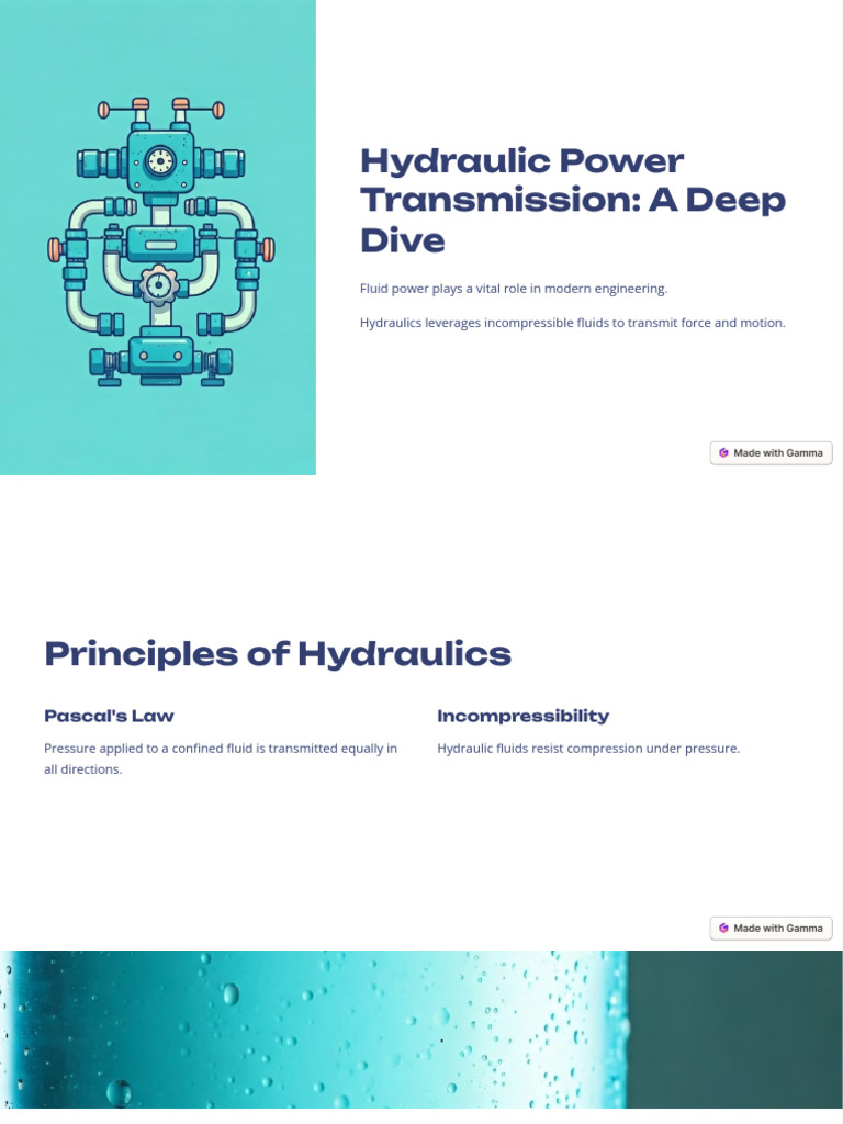 Hydraulic Power Transmission A Deep Dive 1 | PDF | Actuator | Pump