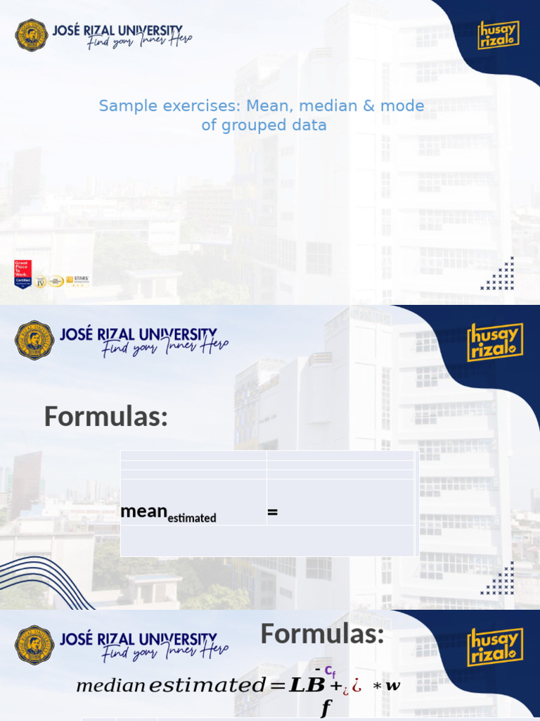 Module 3 - Mean, Median & Mode (Grouped Data) | PDF | Mode (Statistics) | Mathematical Concepts
