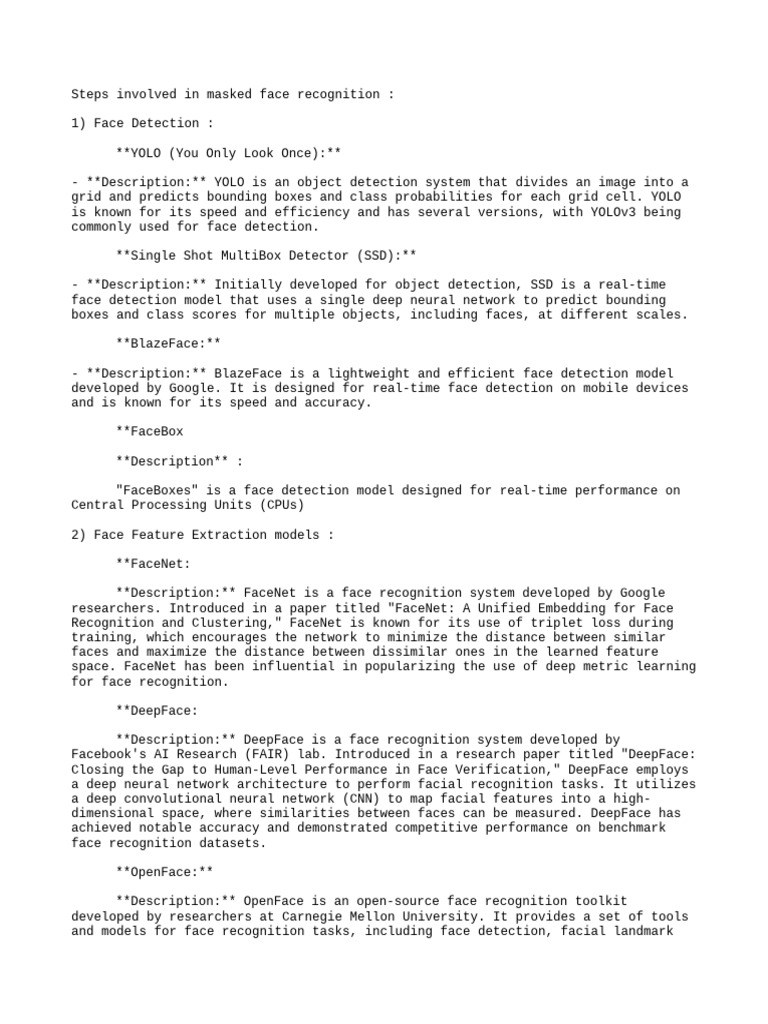 Masked Face Detection Algo | PDF | Artificial Neural Network | Deep ...