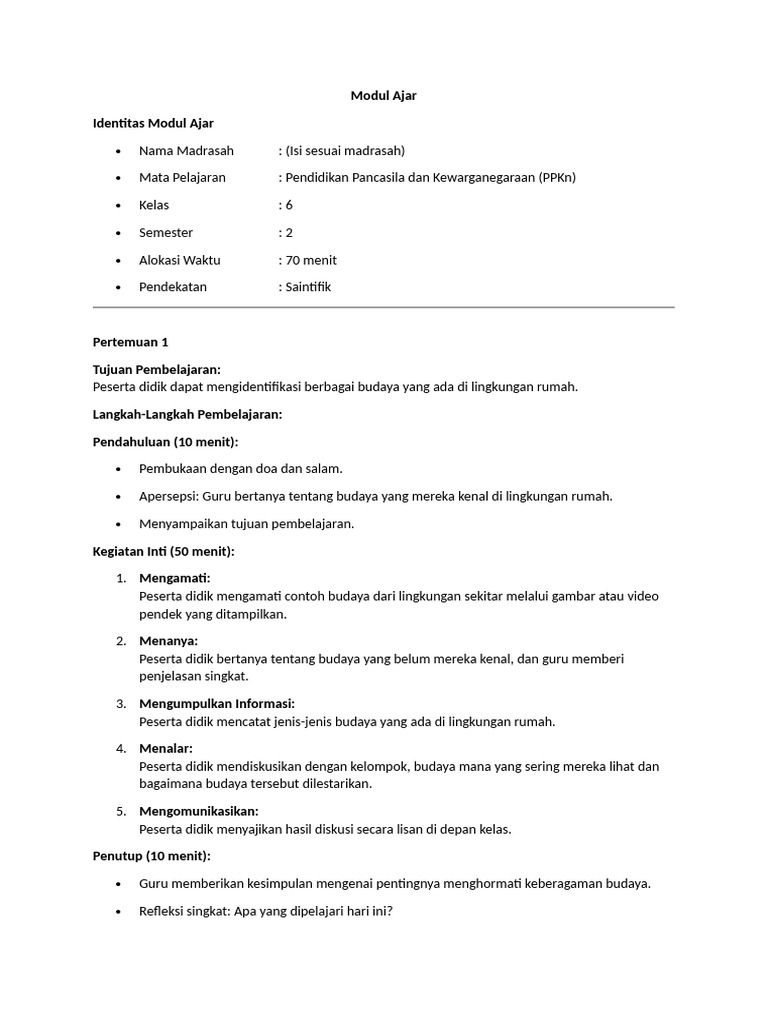 Modul Ajar TM 1 | PDF