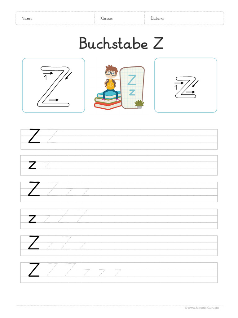 Arbeitsblatt Grundschrift Buchstabe Z 04 | PDF
