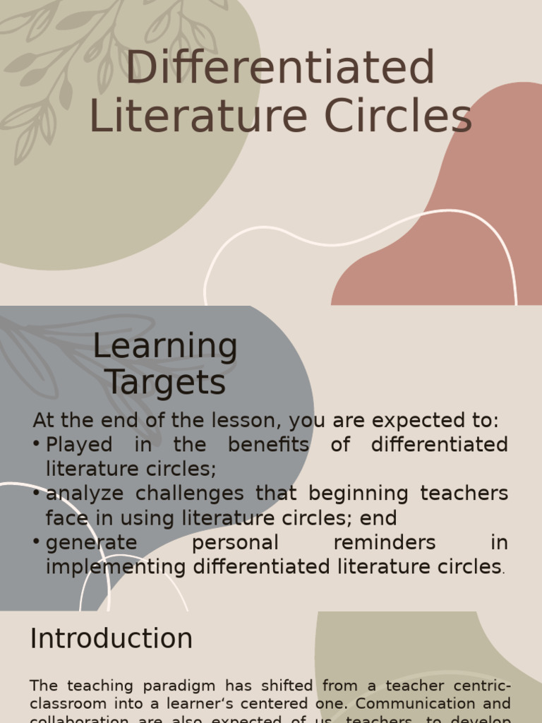 Differentiated Literature Circles Report | PDF | Learning | Teachers