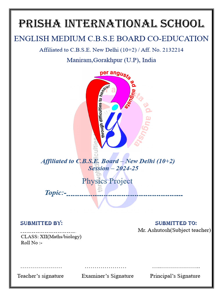 CBSE Physics Project for Class XII | PDF