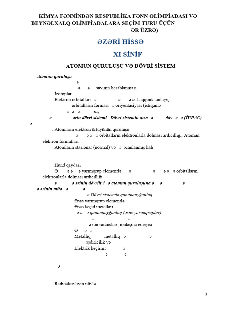 RFO Kimya Proqram | PDF