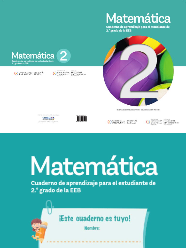 Cuaderno Matemática 2.° Grado | PDF | Rectángulo