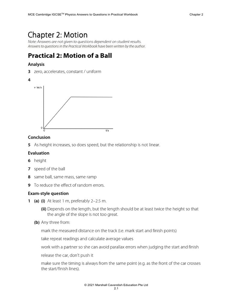 MCE IGCSE Physics PWB - C02 - Answers | PDF