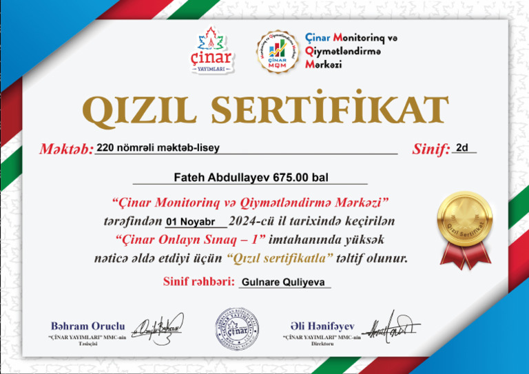 Cinar Certificate - JPG | PDF