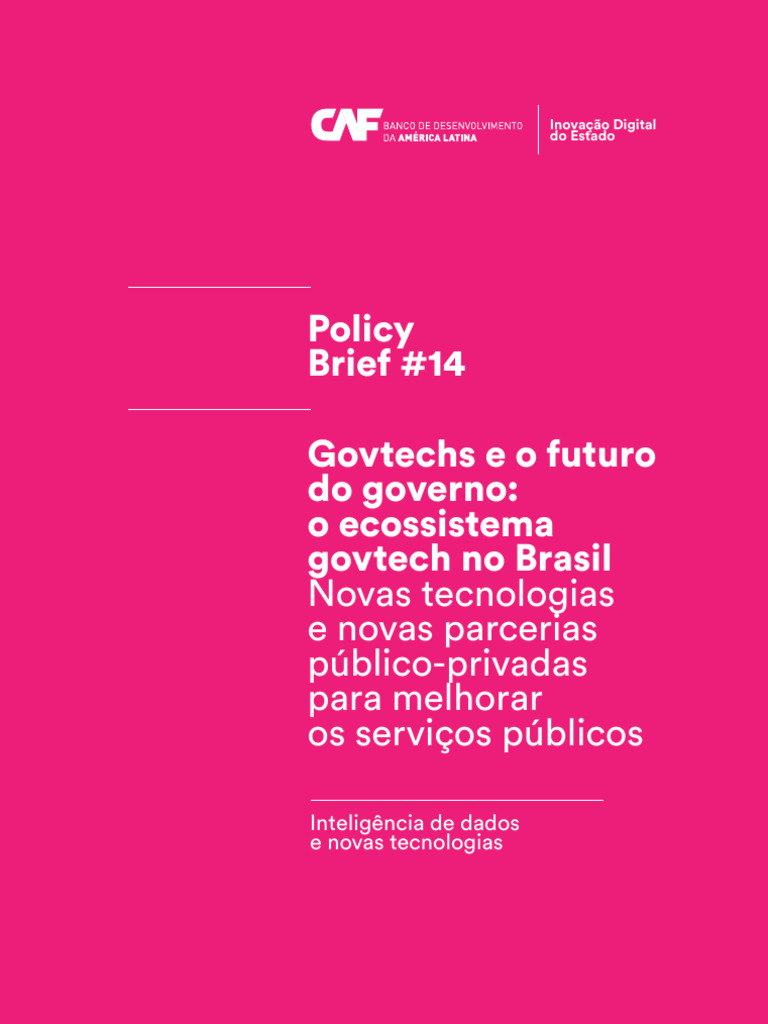 Policy Brief #14 Govtechs e o Futuro Do Governo: o Ecossistema Govtech No Brasil | PDF | Empresa ...