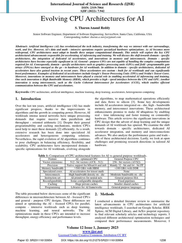 Evolving CPU Architectures For AI | PDF | Central Processing Unit | Graphics Processing Unit