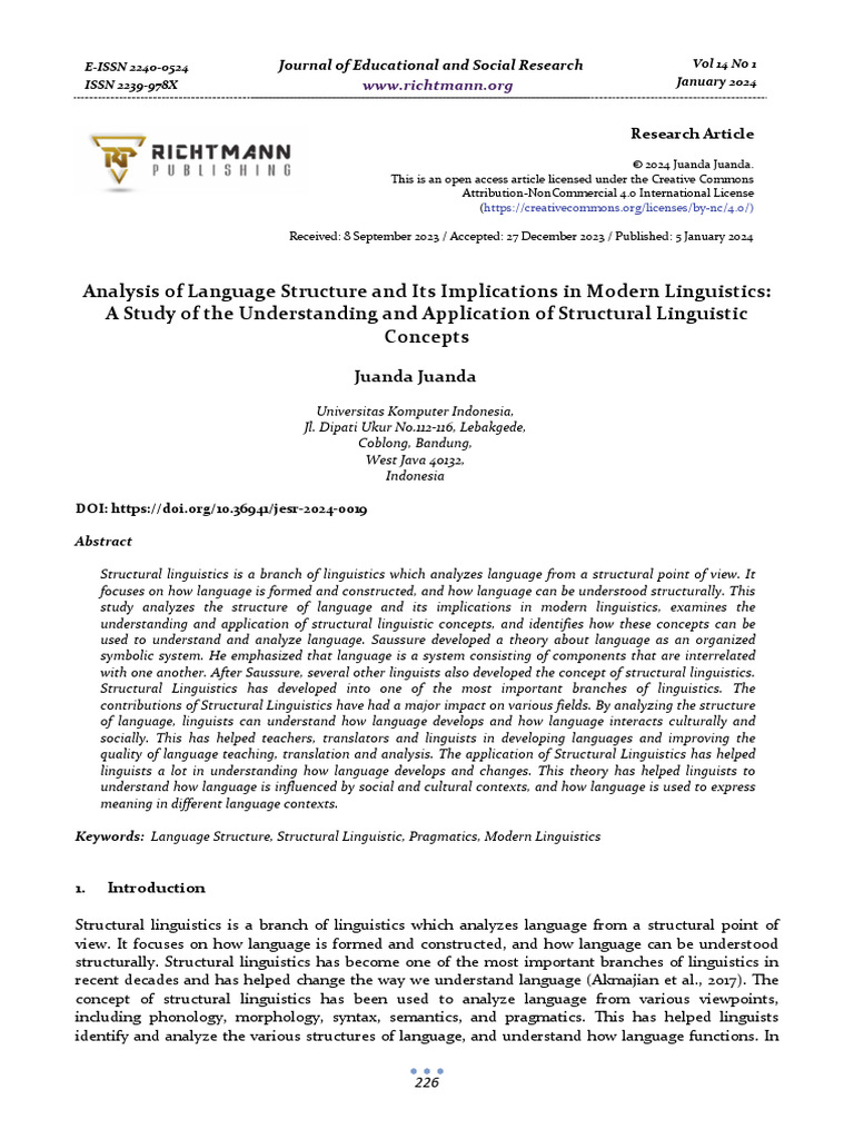Analysis of Language Structure and Its Implication | PDF | Linguistics | Semantics